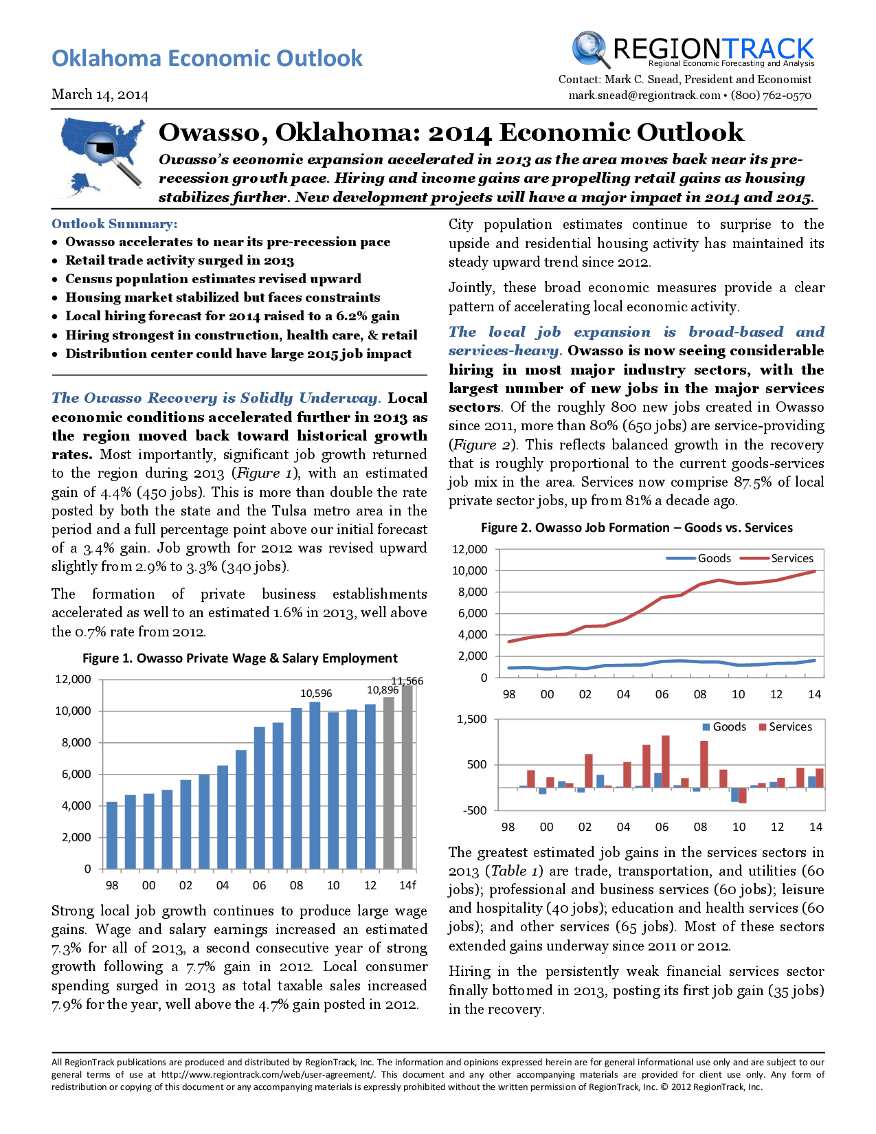 2014 Owasso Oklahoma Economic Outlook – RegionTrack